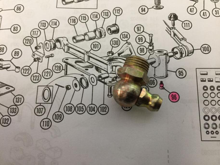 TR2-4 TOP BALL JOINT AND BOTTOM TRUNNION GREASE NIPPLE – TRGB