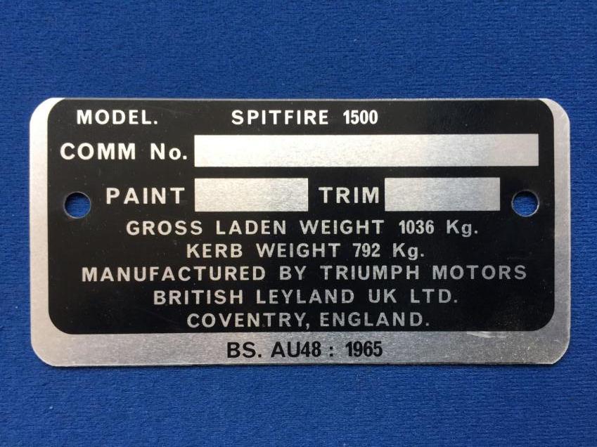 SPITFIRE 1500 COMMISSION PLATE – TRGB